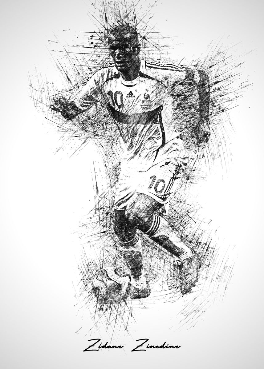 'zidane zinedine legend' Poster, picture, metal print, paint by Clay ...