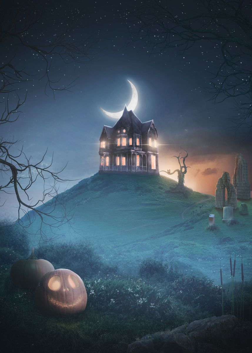 'Menacing Manor' Poster, picture, metal print, paint by sergi tugas ...