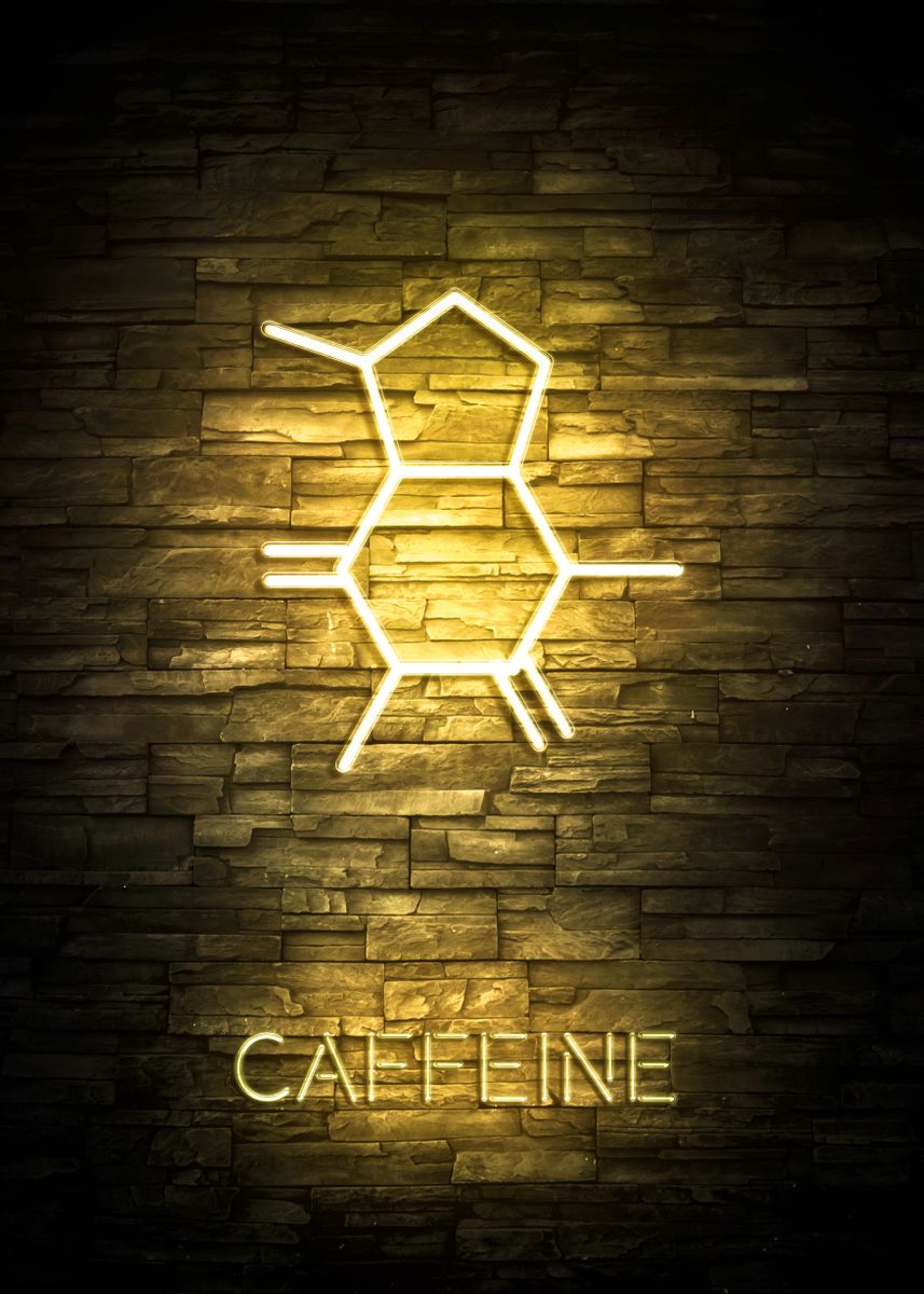 'CAFFEINE NEON MOLECULE' Poster by Leo Barone | Displate