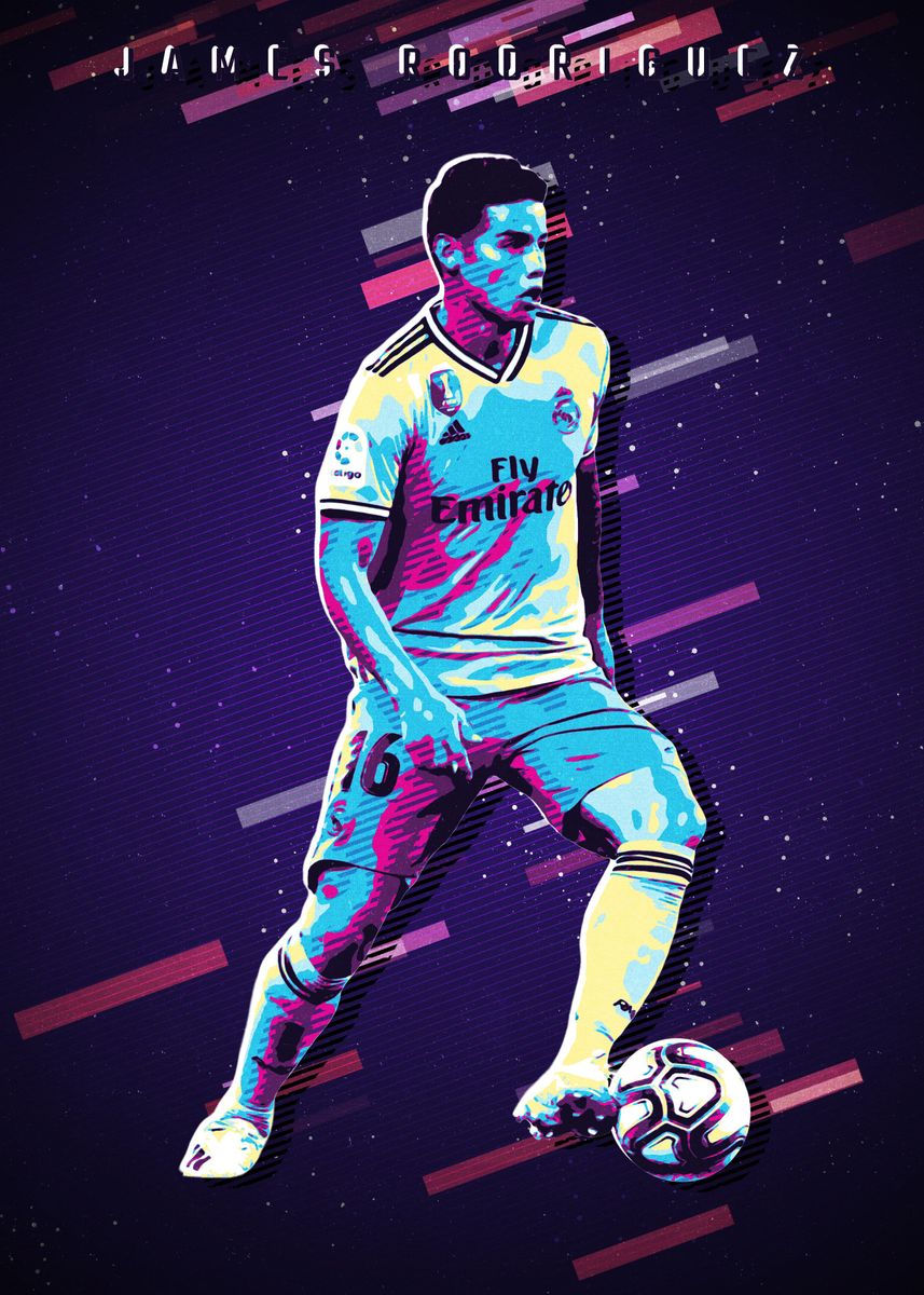 'James Rodriguez Football' Poster, picture, metal print, paint by ...