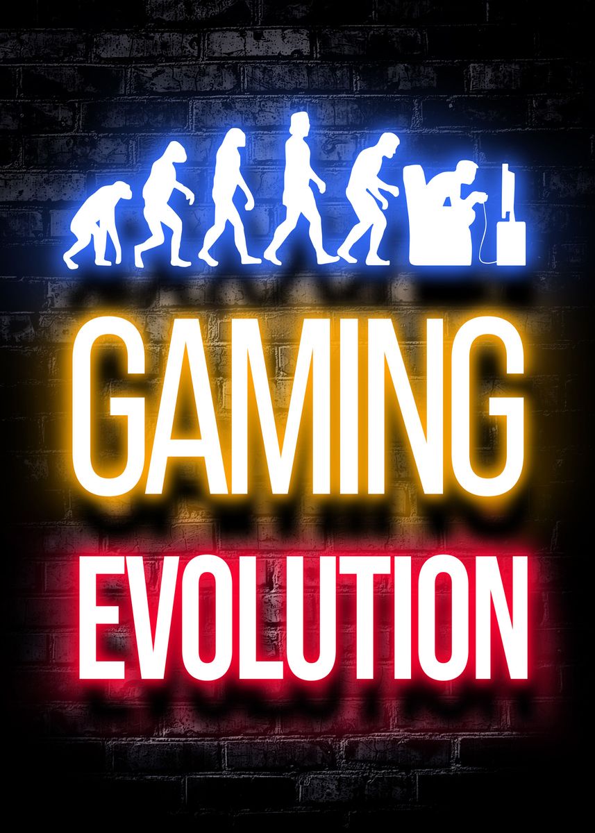 'Gaming evolution gamer' Poster, picture, metal print, paint by Kitty ...