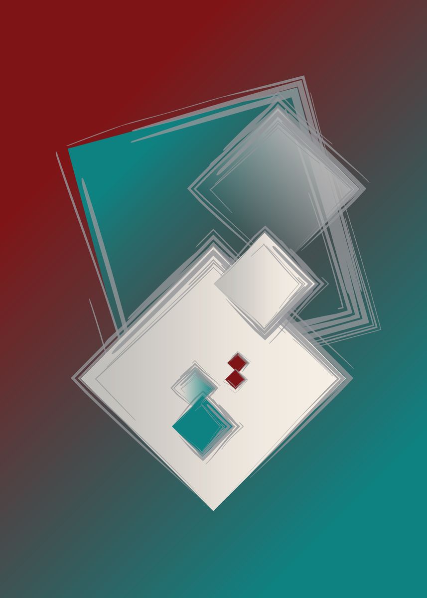 'Playful Fibonacci squares' Poster by Marinela Feier | Displate