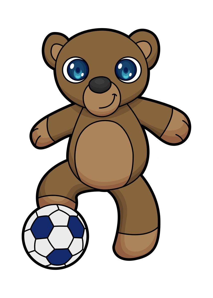 'Bear Soccer Soccer player' Poster, picture, metal print, paint by ...