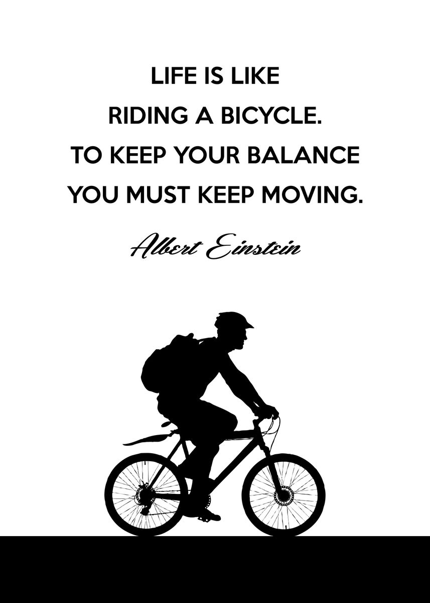 'Albert Einstein Bicycle' Poster, picture, metal print, paint by ...
