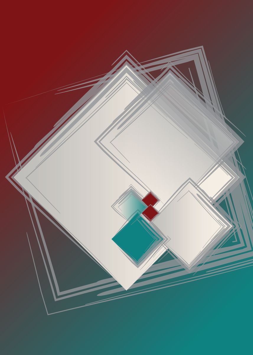 'Playful Fibonacci squares' Poster by Marinela Feier | Displate