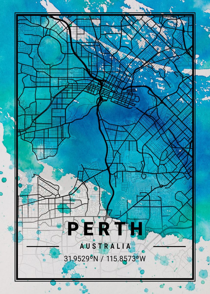 'Perth Antlia Watercolor Ma' Poster by Tien Stencil | Displate