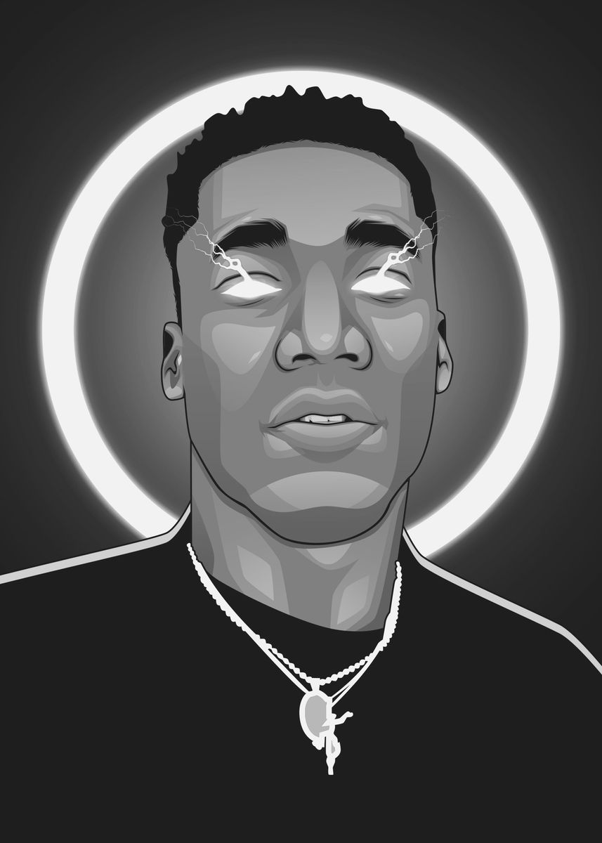 'Giveon Grayscale' Poster, picture, metal print, paint by Colorize ...