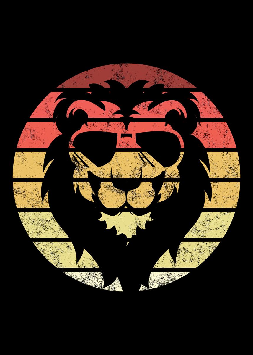'Lion Retro Vintage' Poster by royalsigns | Displate