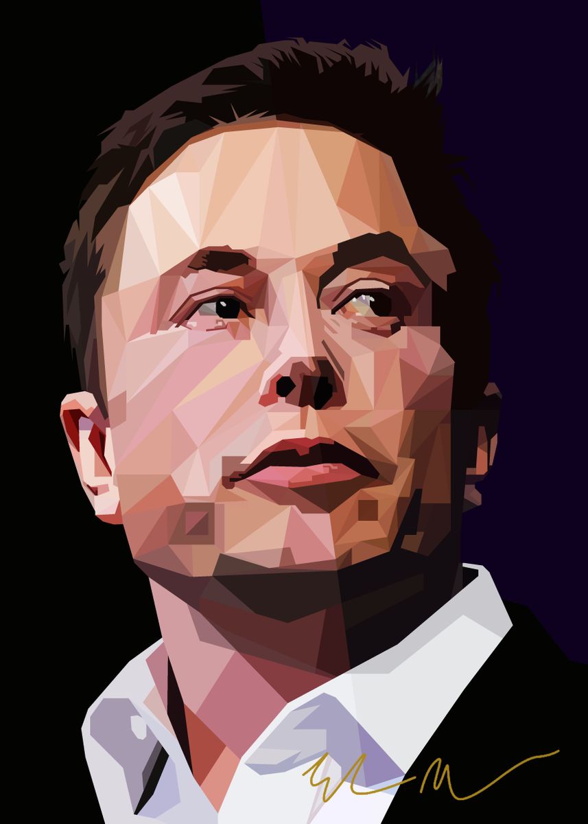 'Great Elon Musk' Poster, picture, metal print, paint by Bintang Studio ...
