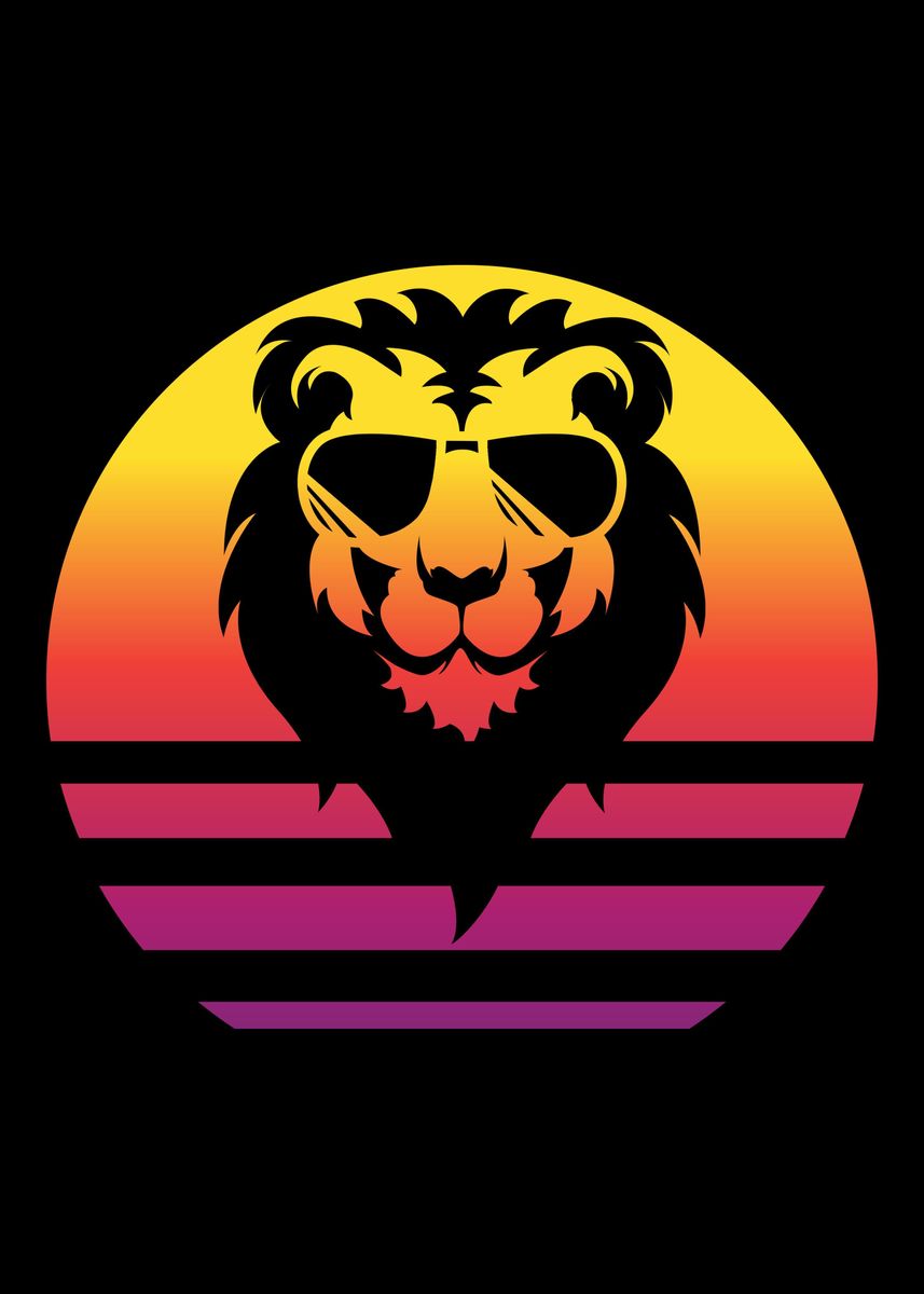 'Lion Retro Vintage' Poster by royalsigns | Displate