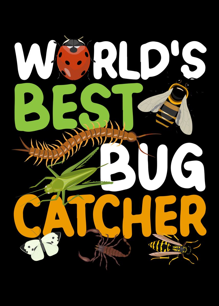 'Worlds Best Bug Catcher' Poster, picture, metal print, paint by NAO ...