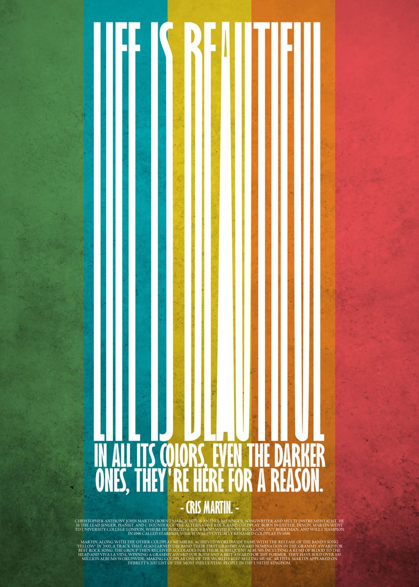 'CRIS MARTIN QUOTE' Poster by MoveUp | Displate