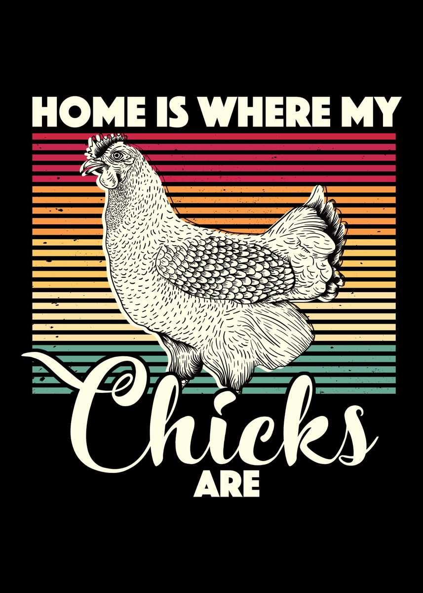 'Chicken Farming Farmer' Poster, picture, metal print, paint by ...