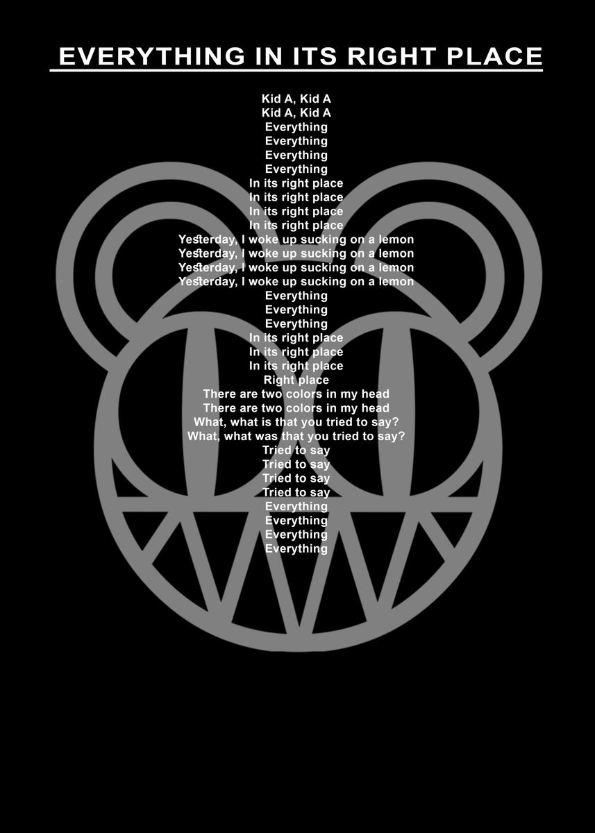 'Lyric Radiohead' Poster by Rijis Art | Displate