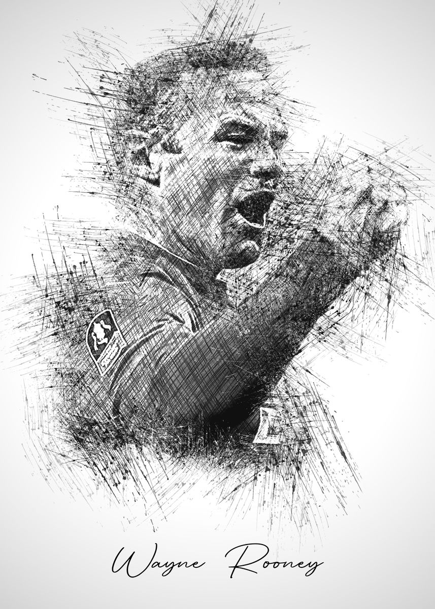 'Wayne Rooney' Poster, picture, metal print, paint by Clay Williams ...