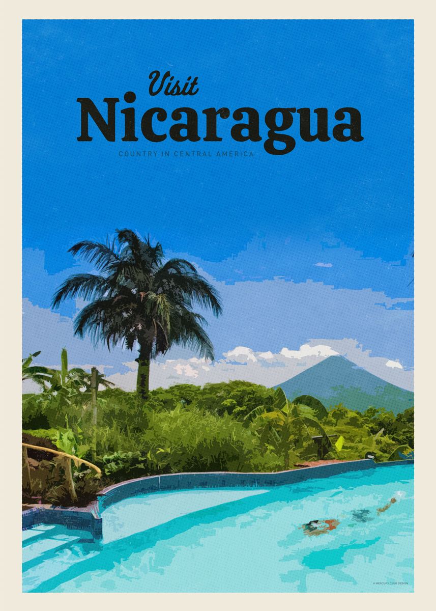 'Visit Nicaragua' Poster, picture, metal print, paint by Mercury Club ...
