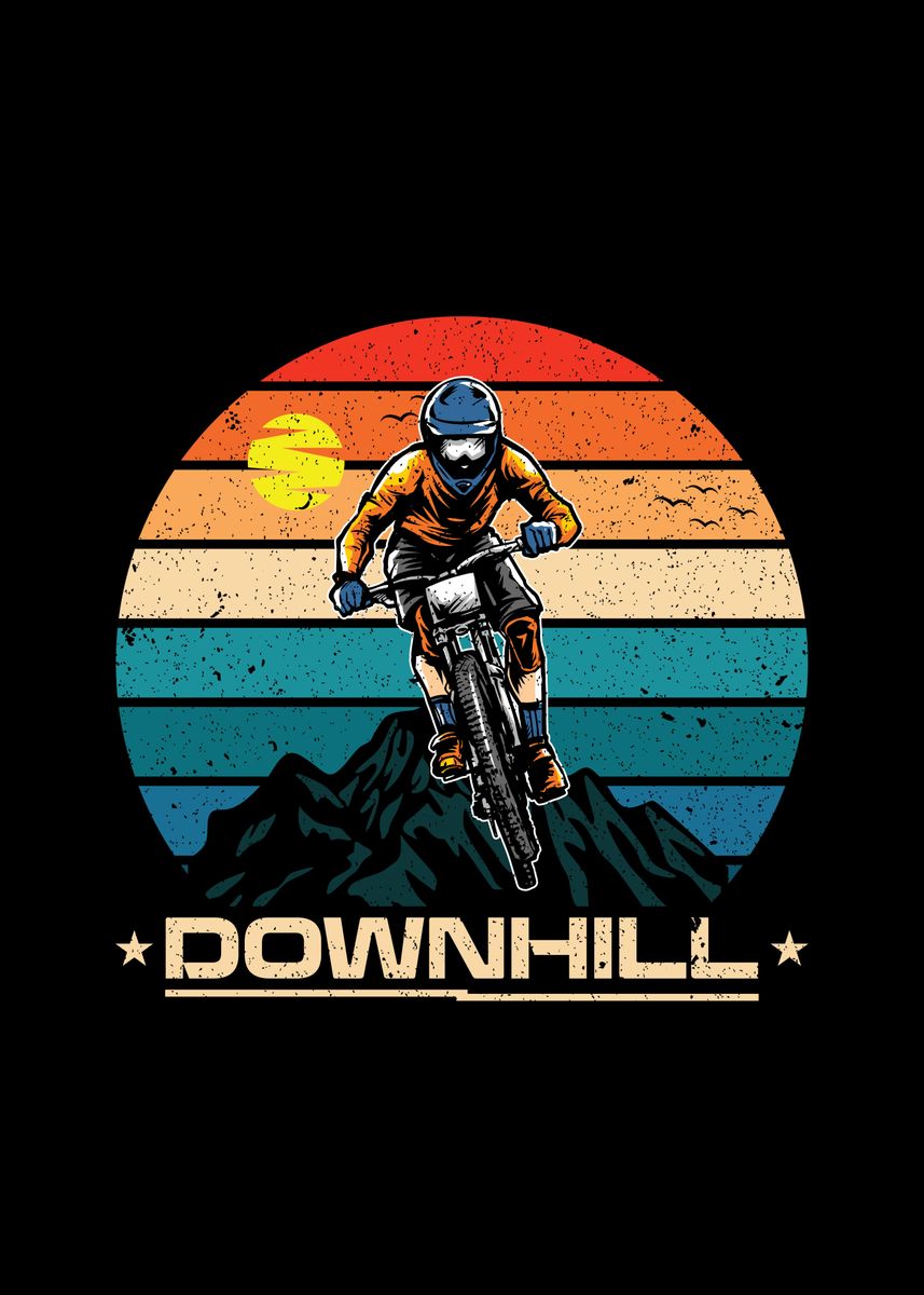 'Downhill Mountain Bike' Poster by ZS C O M M E R C E | Displate