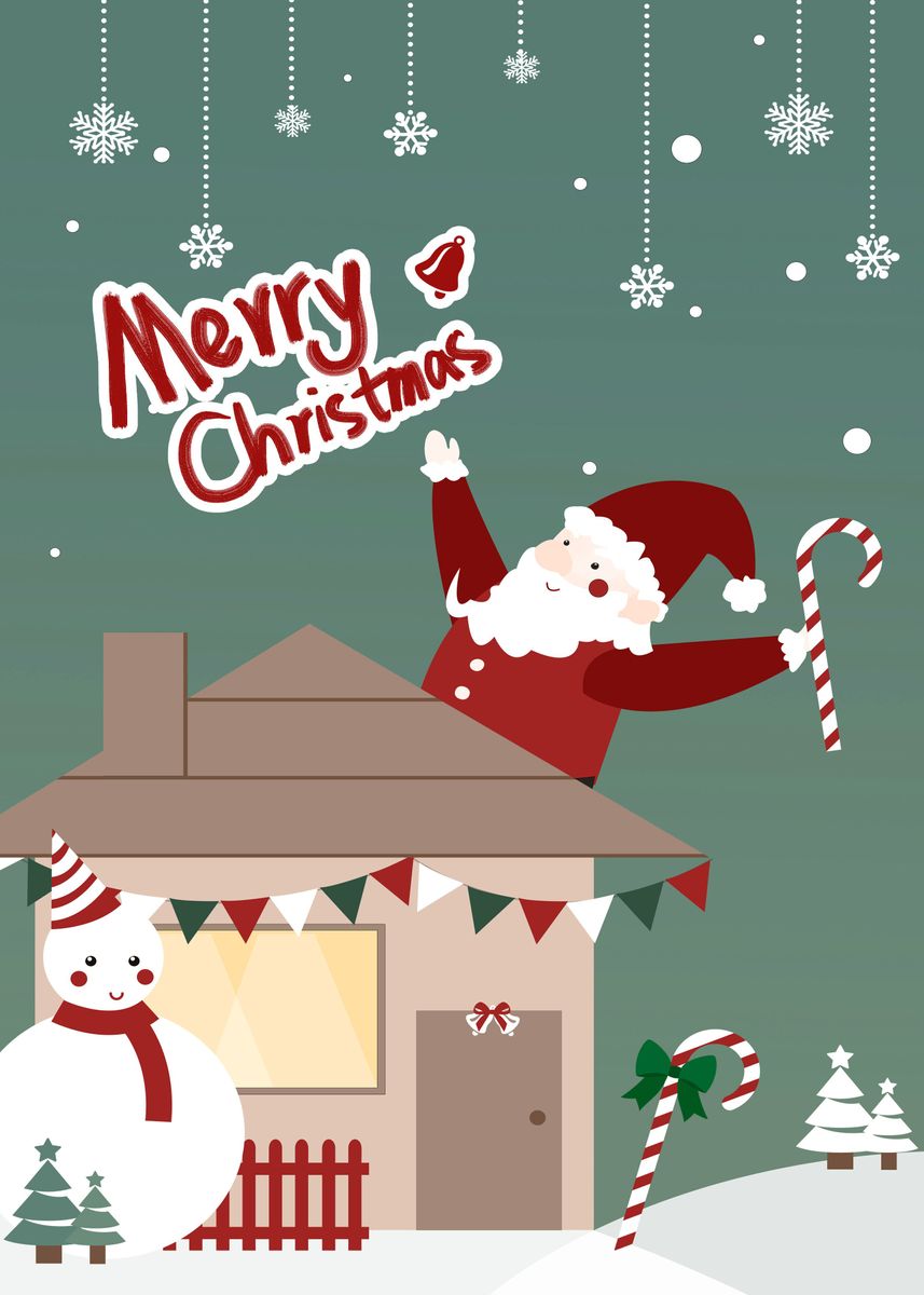 'Merry Christmas Santa ' Poster by Max Ronn | Displate