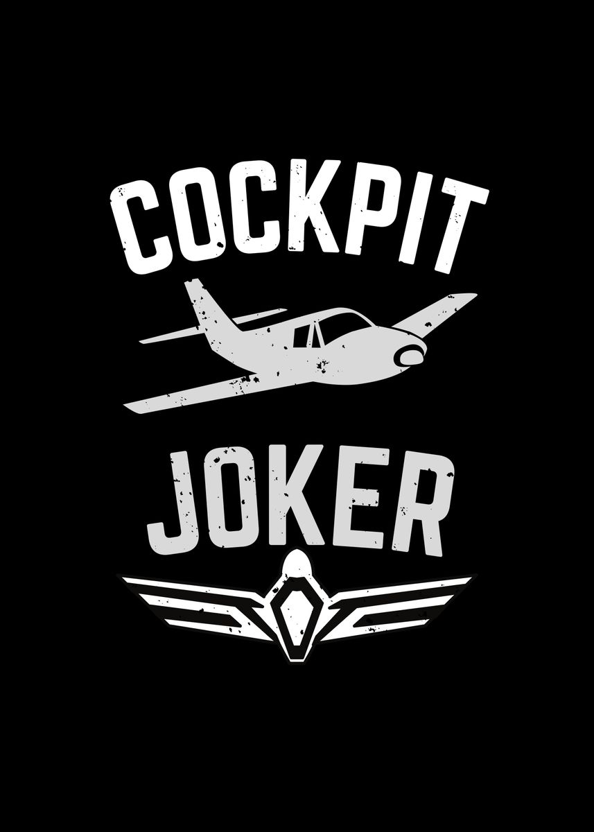 'Cockpit Joker Pilot Flying' Poster, picture, metal print, paint by ...