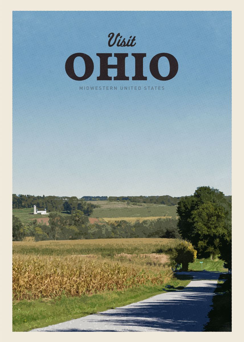 'Visit Ohio' Poster, picture, metal print, paint by Mercury Club | Displate