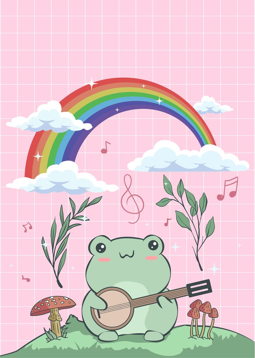 'Cottagecore Kawaii Frog' Poster by AestheticAlex | Displate