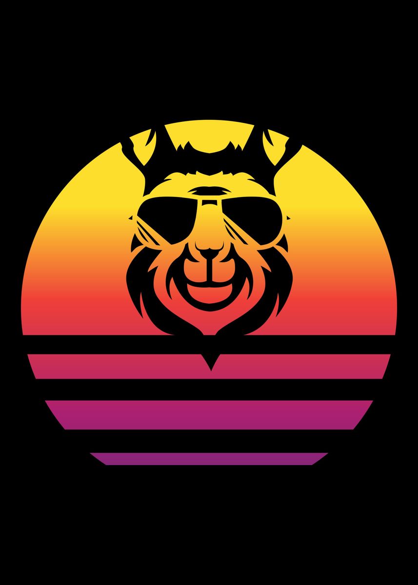 'Llama Retro Vintage' Poster by royalsigns | Displate