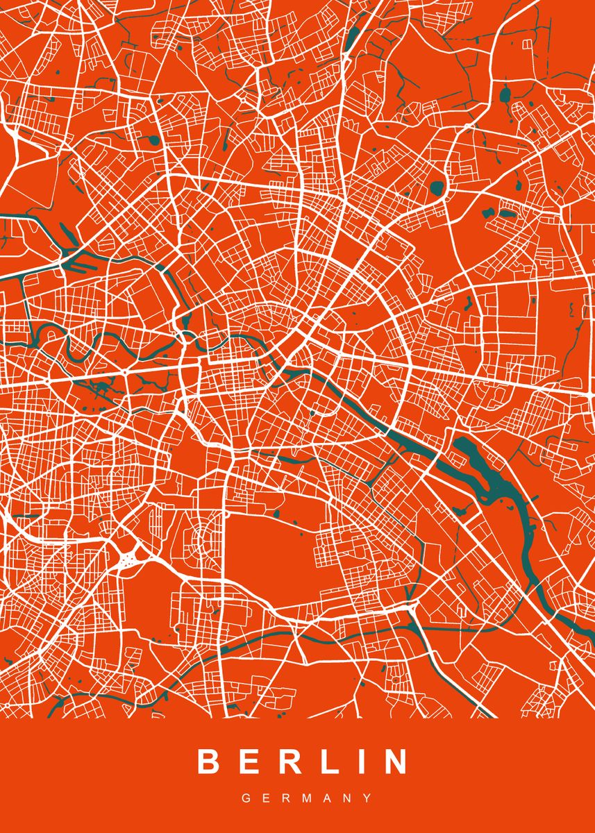 'BERLIN City Map Germany' Poster by UrbanMaps | Displate