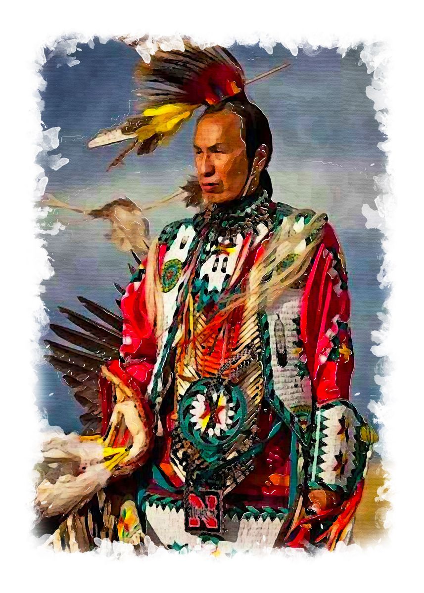 'NATIVE AMERICAN' Poster, picture, metal print, paint by MAD DOG | Displate