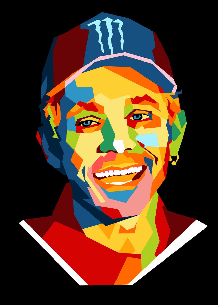 'Valentino Rossi' Poster, picture, metal print, paint by wahyudien ...