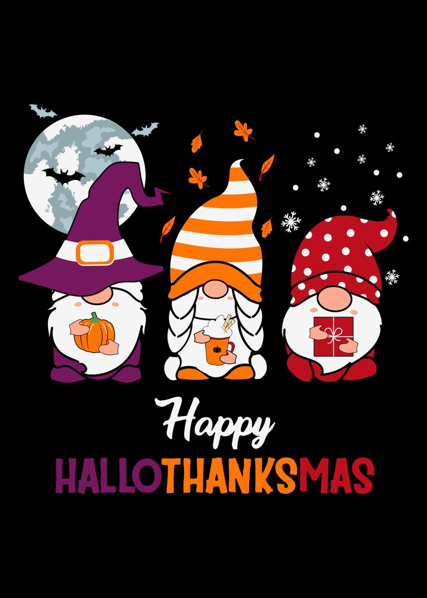 'Happy Hallothanksmas' Poster by thetshirtshop2020 | Displate