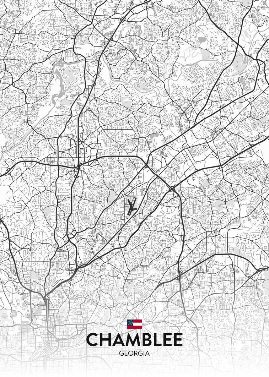 'Chamblee GA' Poster, picture, metal print, paint by IMR Designs | Displate