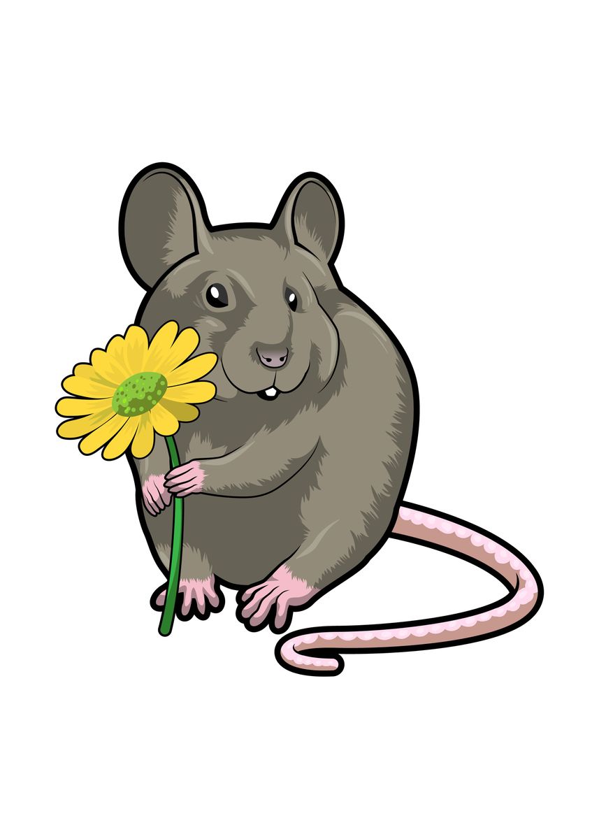 'Rat Flower' Poster, picture, metal print, paint by Markus Schnabel ...