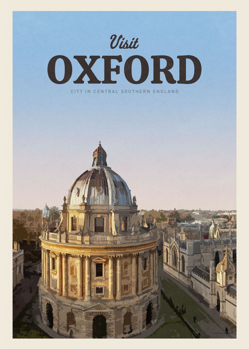 'Visit Oxford' Poster, picture, metal print, paint by Mercury Club ...