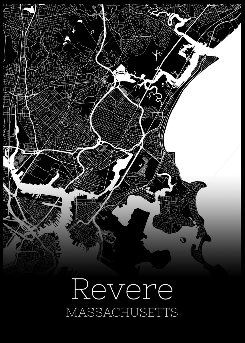 'Revere Massachusetts map' Poster by RelDesign | Displate