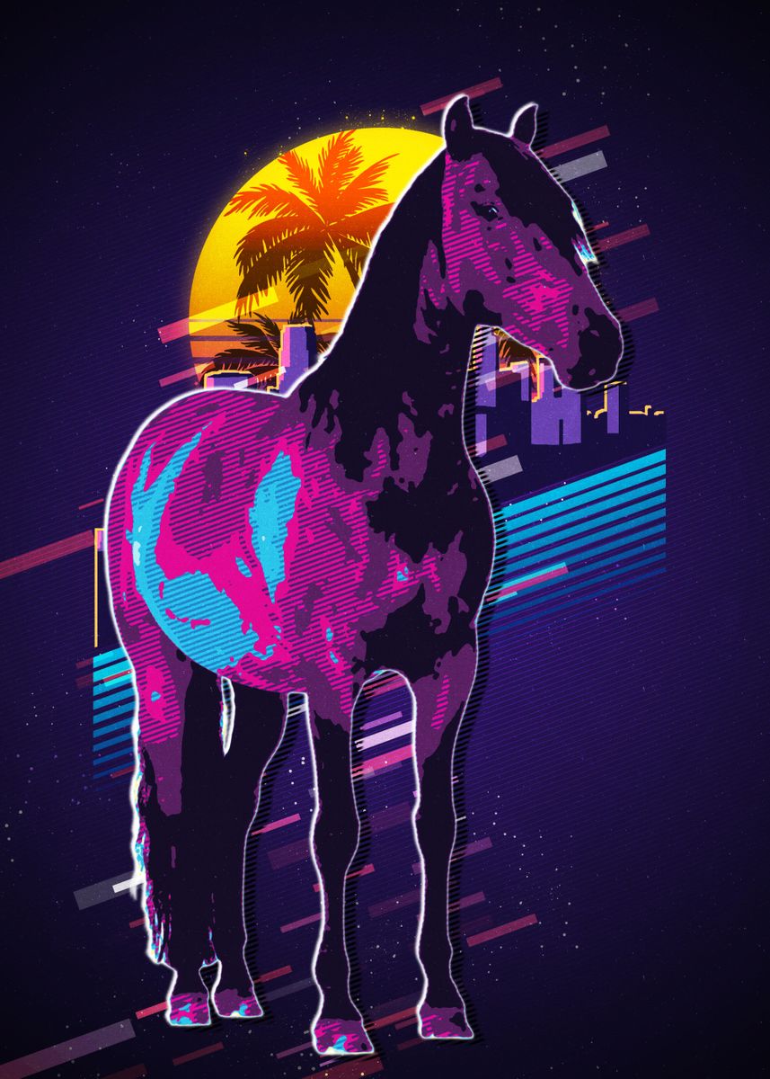 'Horse' Poster, picture, metal print, paint by Ellen Farrah Art | Displate