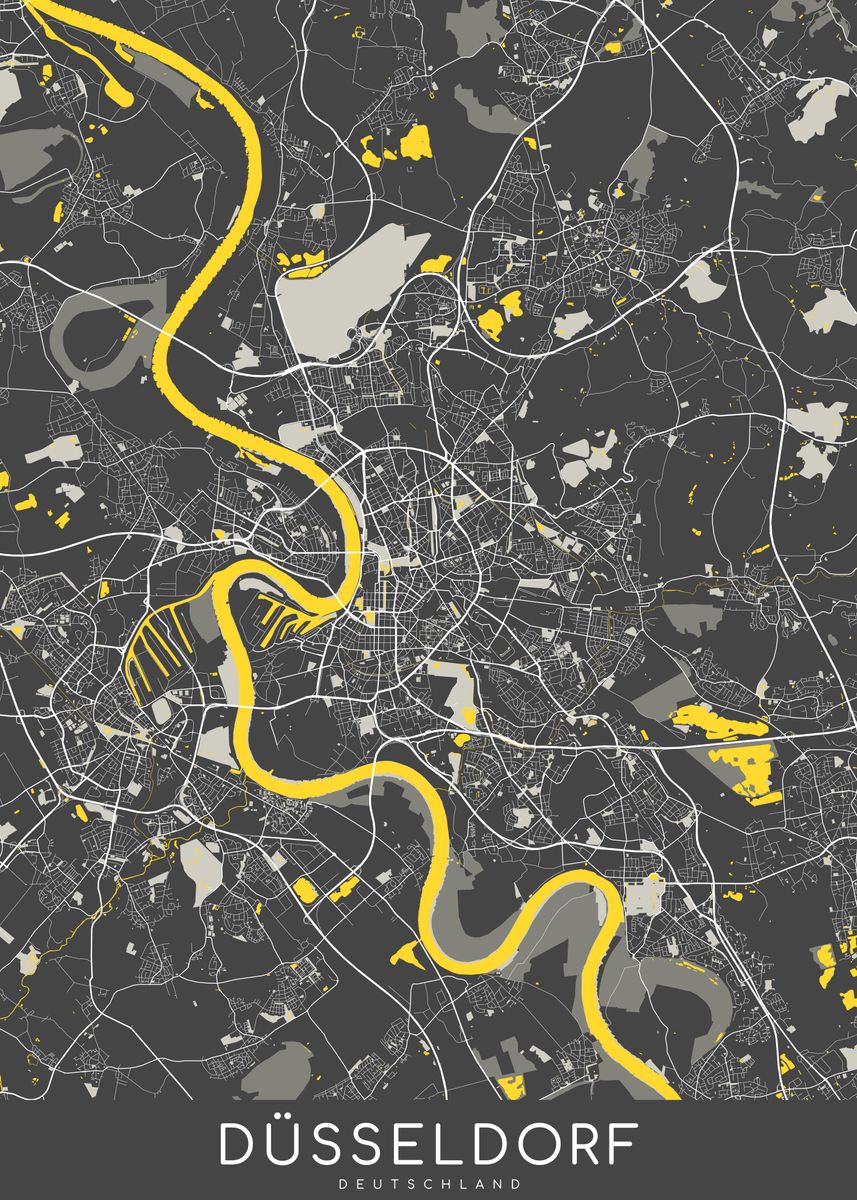 'Dusseldorf' Poster, picture, metal print, paint by mapsies | Displate