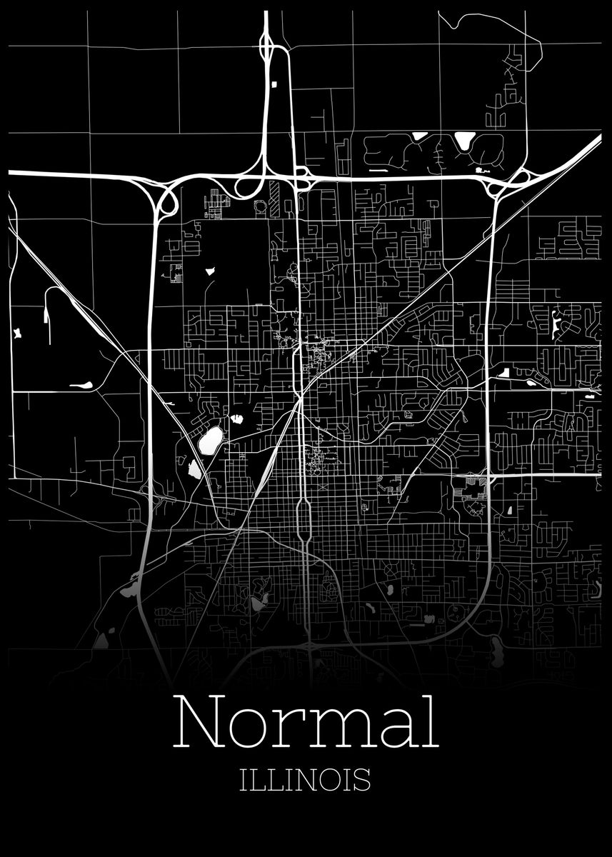 'Normal Illinois map' Poster, picture, metal print, paint by RelDesign ...