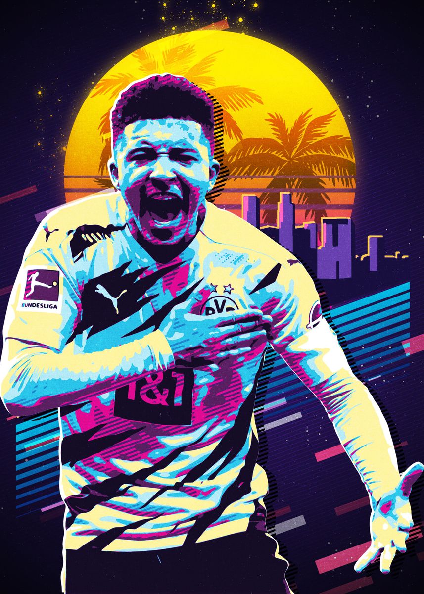 'Jadon Sancho Football' Poster by Sport Posters | Displate