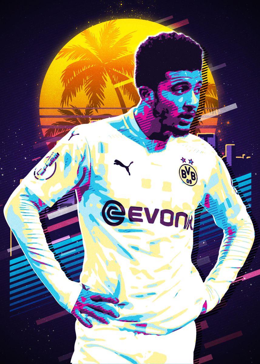 'Jadon Sancho Football' Poster, picture, metal print, paint by Sport ...