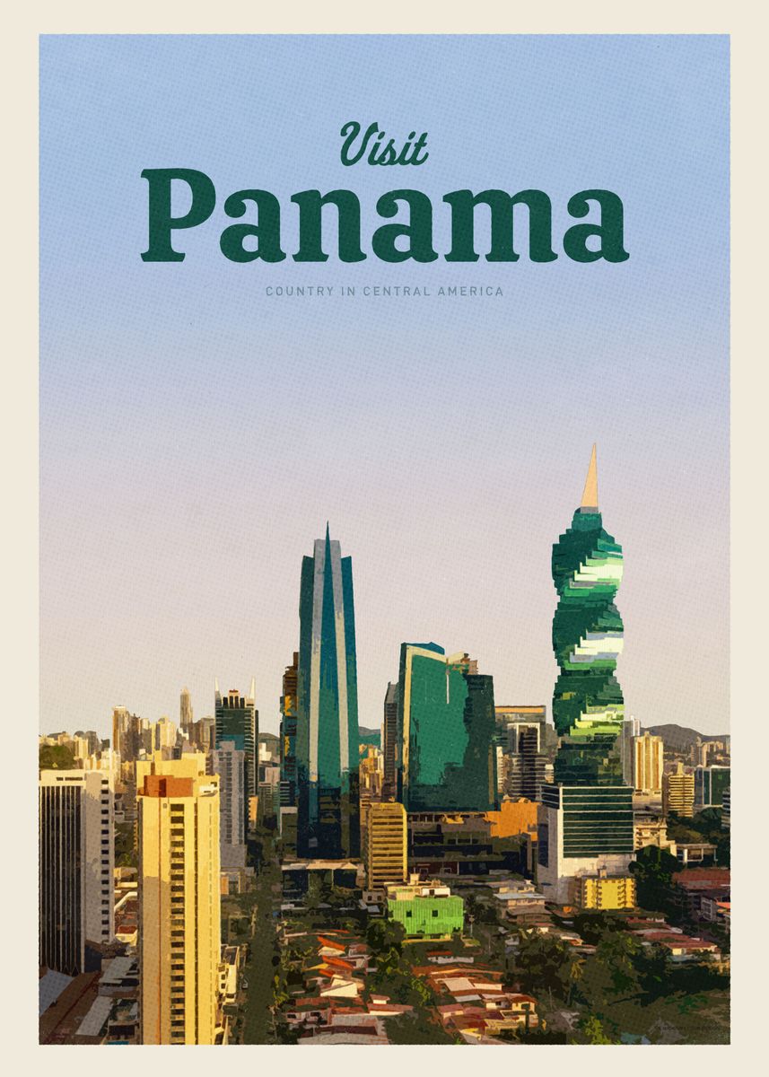 'Visit Panama' Poster, picture, metal print, paint by Mercury Club ...