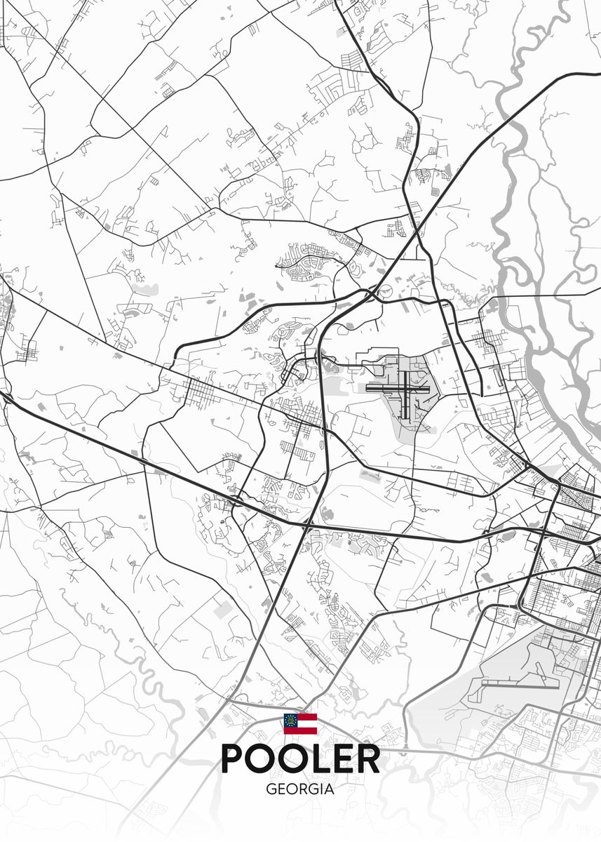 'Pooler GA' Poster, picture, metal print, paint by IMR Designs | Displate