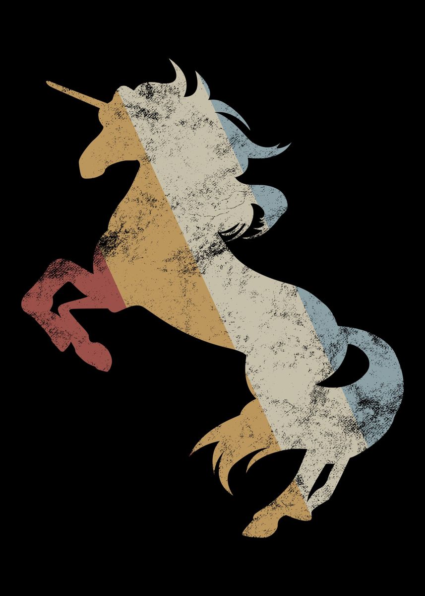 'Unicorn Retro Vintage' Poster by royalsigns | Displate