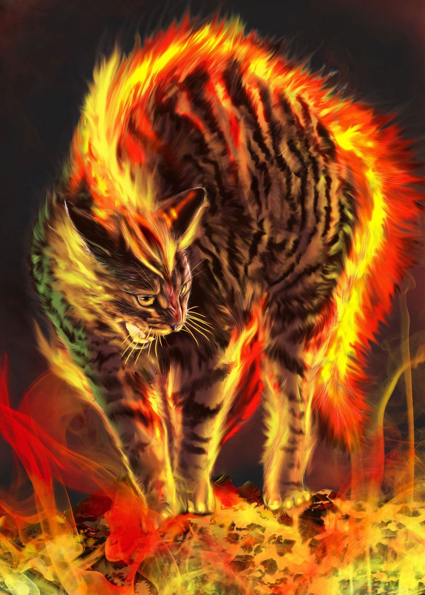 'angry cat' Poster, picture, metal print, paint by DouglasMonroePCEZ ...