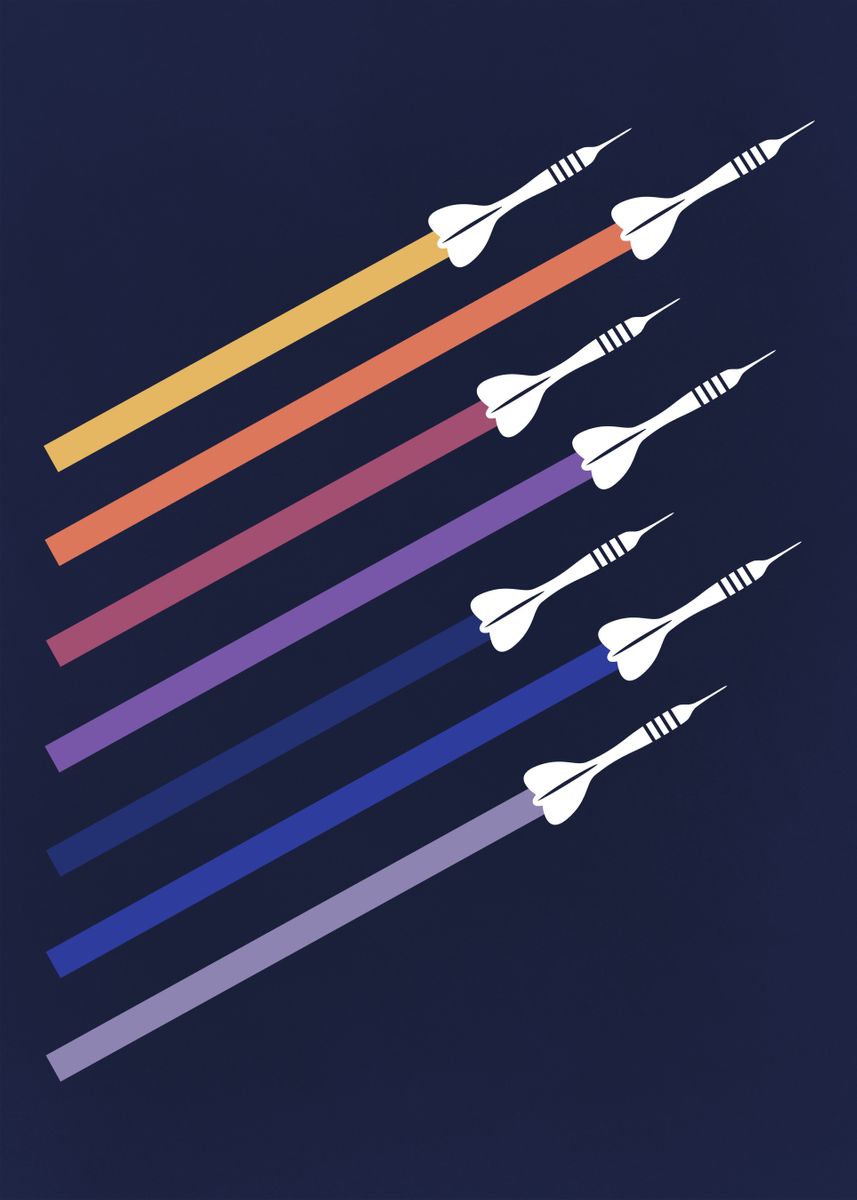 'Colorful Flying Darts ' Poster by Ilythiadesignz | Displate