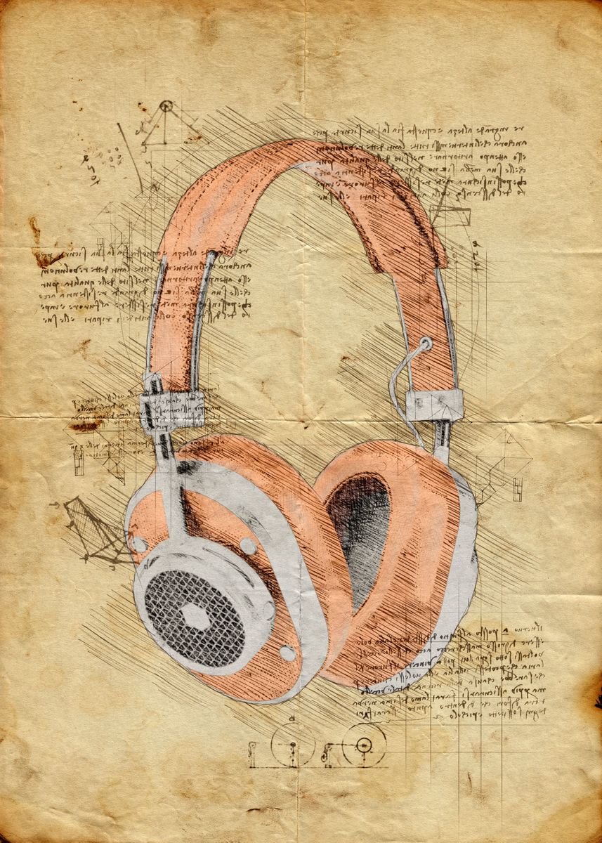 'Headphones' Poster, picture, metal print, paint by Posterlicious ...