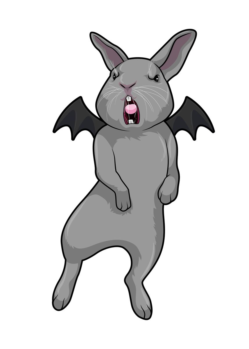 'Rabbit Bat wings' Poster, picture, metal print, paint by Markus ...