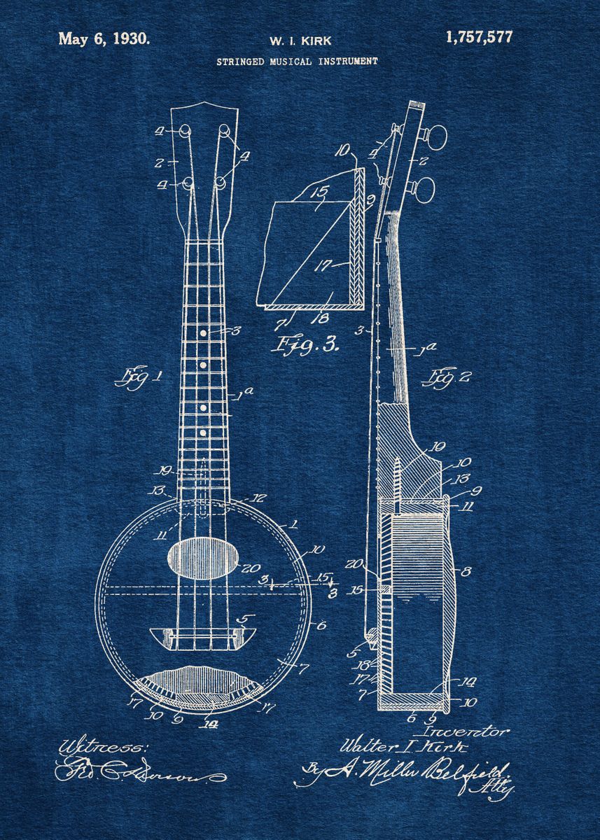 '1930 Stringed Instrument' Poster, picture, metal print, paint by ...