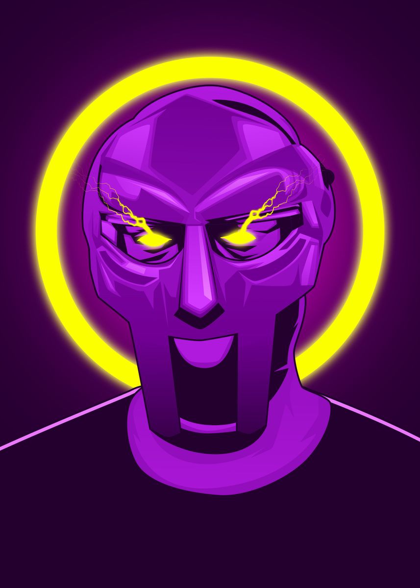 'MF Doom Neon' Poster by Colorize Studio | Displate