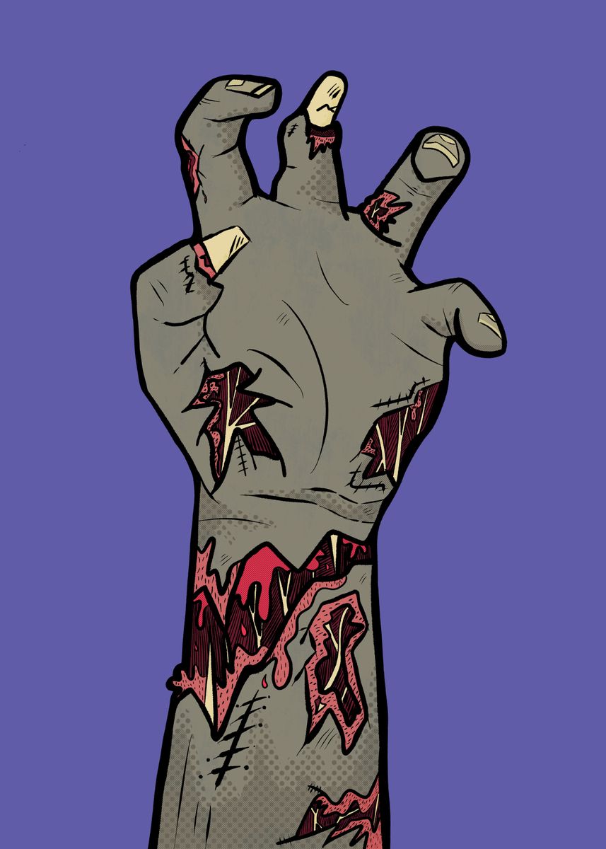 'A zombie rises' Poster by Steve Wade | Displate