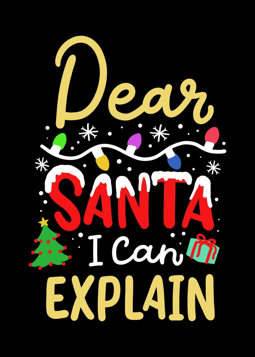 'Christmas Dear Santa' Poster, picture, metal print, paint by Mealla ...